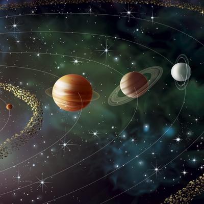 Solar System With Planets Mercury Venus Earth Mars Asteroid - KDE Store