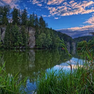 lake reflection pine forest - KDE Store