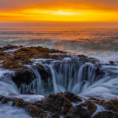 sea sunset shore waterfall the evening funnel - KDE Store