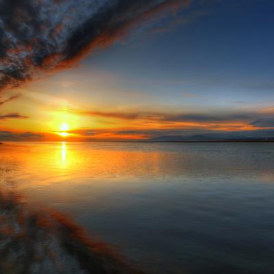 Sky water the sun clouds sunset lake reflect - KDE Store