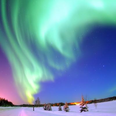 Aurora winter snow night - KDE Store