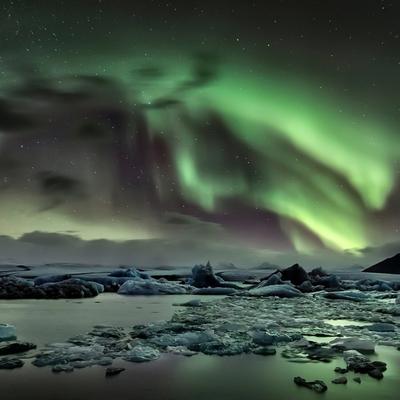 Aurora winter ice Northern lights Iceland - KDE Store