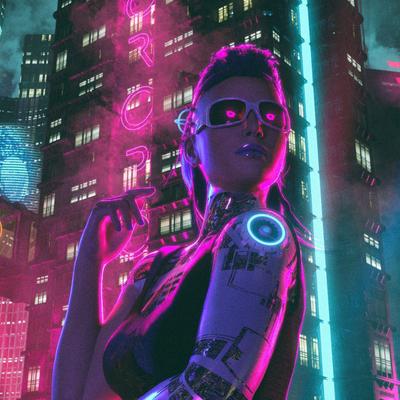 Girl Night The city Neon sci-fi Cyborg Cyborg - KDE Store
