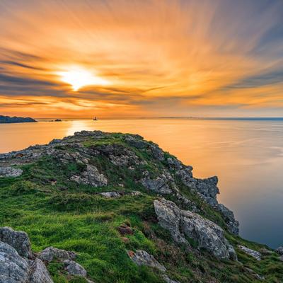 rocks coast France Brittany green moss - KDE Store