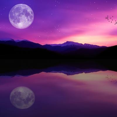 Dusk Full Moon Reflection 5k - KDE Store