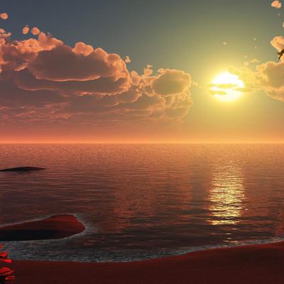 Beautiful Beach Sunset Artwork - KDE Store