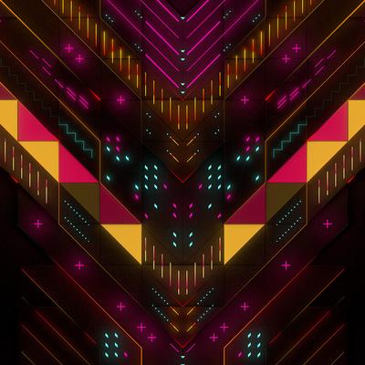 Neon Abstract Geometry Digital Art - KDE Store