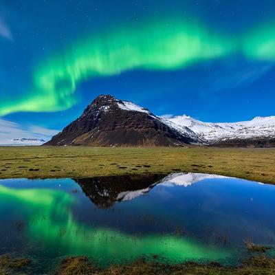 Aurora Borealis Light Mountain Nature Reflection - KDE Store