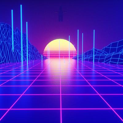Retrowave Tron Grid - KDE Store