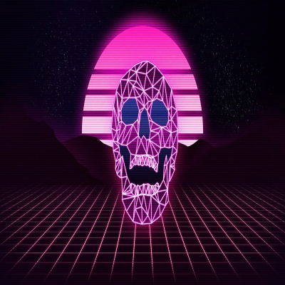 Skull Synthwave 4k - KDE Store