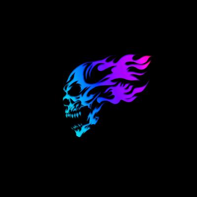 Skull Glowing Minimal Neon 5k - KDE Store