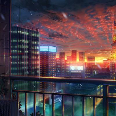 Daimon Tokyo Buildings Lights Tower 4k - KDE Store