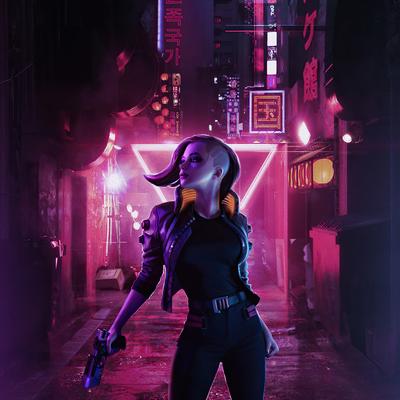 Cyberpunk Girl On Streets 4k - KDE Store
