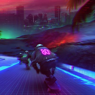 Denny Busyet 1990s 1980s Synthwave Poster Full HD - KDE Store
