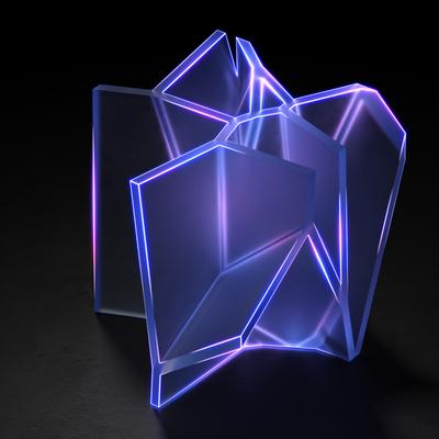 Abstract glowing glass geometric shape wallpaper background - KDE Store