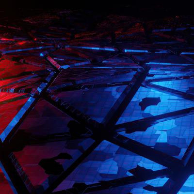 Red-blue triangles broken surface abstract wallpaper - KDE Store