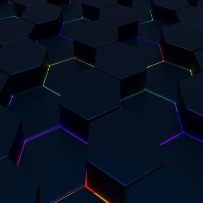 Glowing edges hexagonal texture dark abstract wallpaper - KDE Store