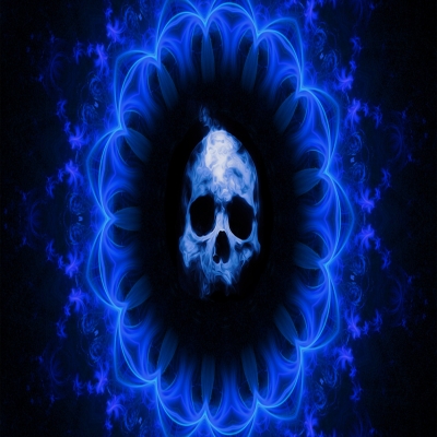 Skull dark blue gothic fantasy abstract wallpaper - KDE Store