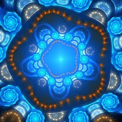 Blue fractal pattern abstract wallpaper background - KDE Store