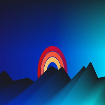 Mountain abstract rainbow stripes minimal wallpaper - KDE Store