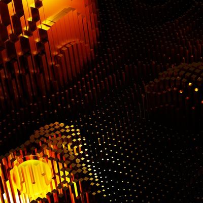 3D orange dark bars abstract wallpaper background - KDE Store