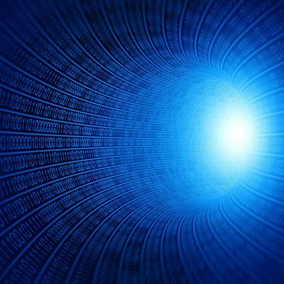 Binary digits blue digital tunnel abstract wallpaper - KDE Store