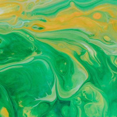 Green and Yellow Abstract Painting Full HD - KDE Store