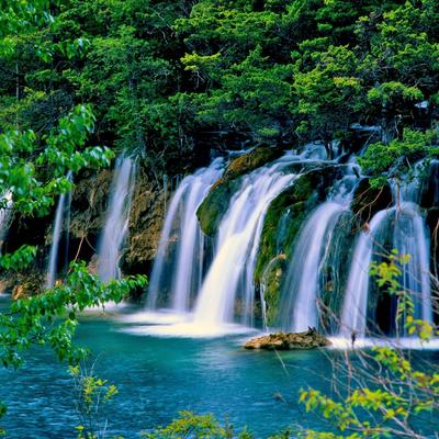 Waterfall Forest Stones Nature - KDE Store