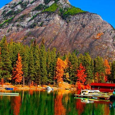 Fall Colors On Lake Banff In Canada - KDE Store