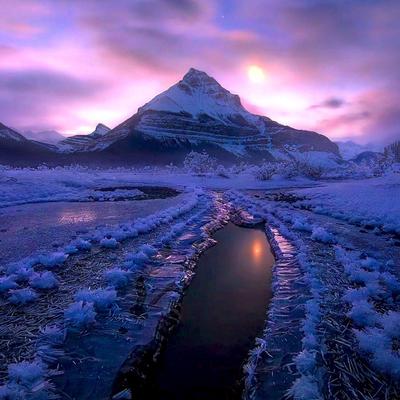 Winter Night Ice Cold Jasper National Park - KDE Store