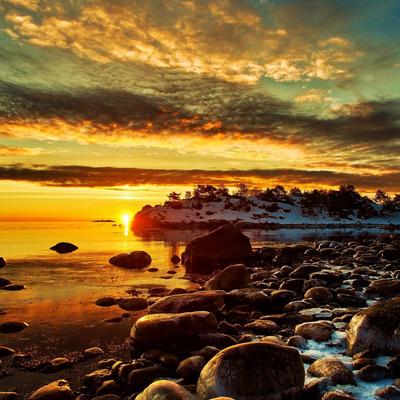 Coastal Sunset Wide Wallpaper - KDE Store