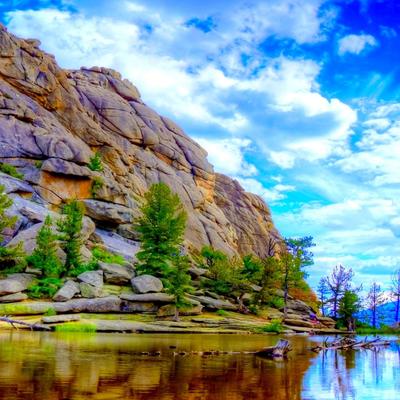 Rocky Mountain River Wide Wallpaper - KDE Store