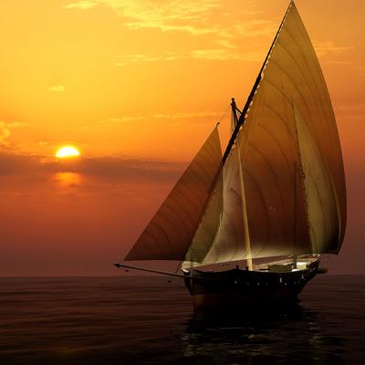 Sailboat on Sea During Sunset Full HD - KDE Store