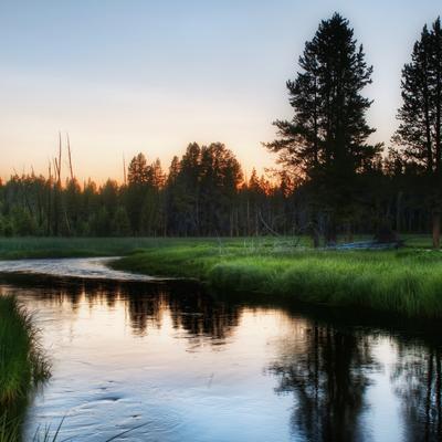 Green Grass Field Near Lake - KDE Store
