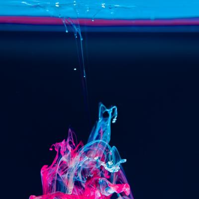 Pink and White Smoke on Blue Surface Full HD - KDE Store