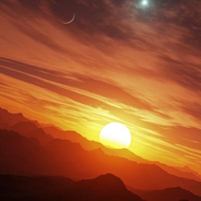 Silhouette of Mountains During Sunset Full HD - KDE Store