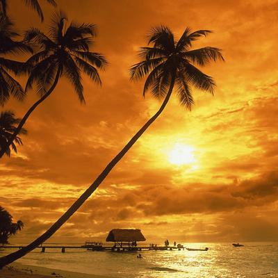 Sunset Red Sky Sandy Beach - KDE Store