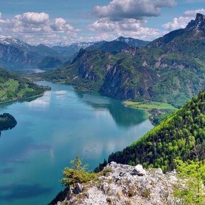 Beautiful Wide River Between Mountains - KDE Store