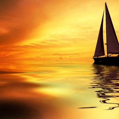 Sunset Sail Boat Wallpaper - KDE Store