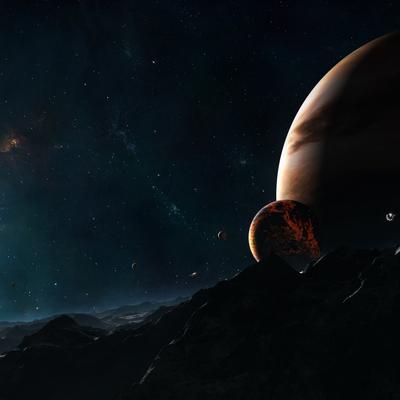 Silhouette of Mountain Under Starry Night Full - KDE Store