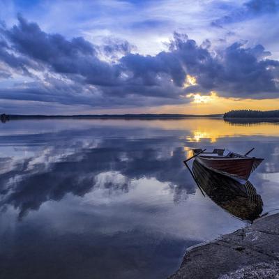 Sunset evening Nature LAKE Reflection HD Wallpaper - KDE Store