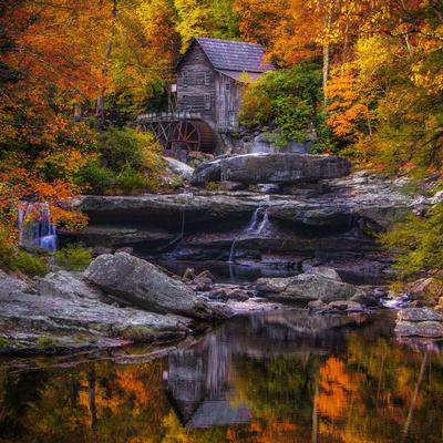 Autumn LAKE REFLECTION nature sunrays HD Wallpaper - KDE Store