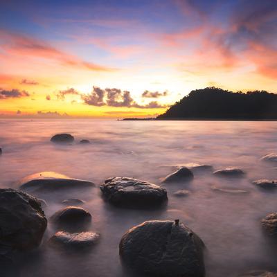 Sunset rock lake - KDE Store