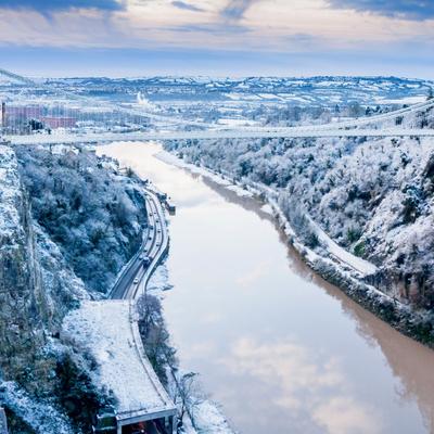 Winter river bridge - KDE Store