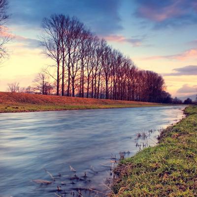 countryside stream at sunset - KDE Store