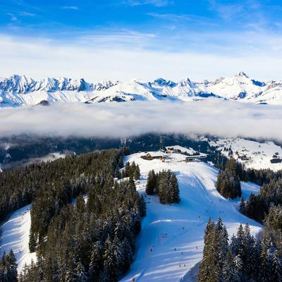 Alps Megeve ski resort Winter France - KDE Store