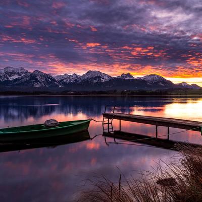 Sunset Pier Hopfensee Fussen Germany - KDE Store