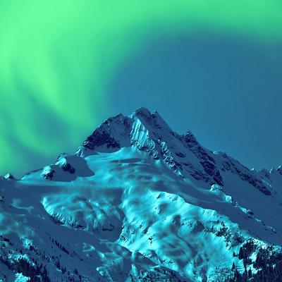 Aurora Borealis Sky Winter Snow Mountains - KDE Store