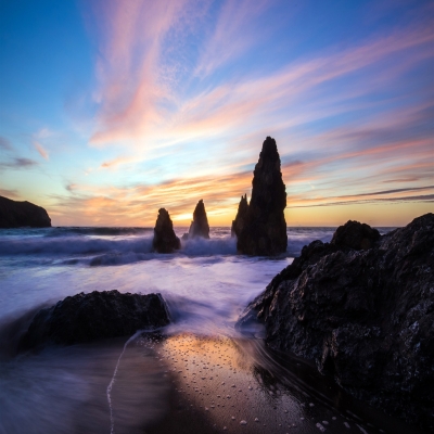 Beach rocks ocean sunset horizon - KDE Store