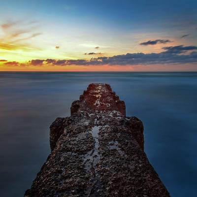 Breakwater ocean skyline sunset - addons.videolan.org